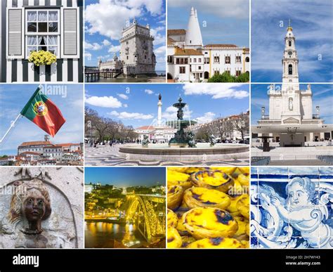 Portugal Landmark Collage With Culture And Architecture Highlights