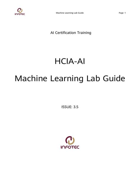 Infotec Ai 1000 Program Hcia Ai Lab Guide Pdf Machine Learning