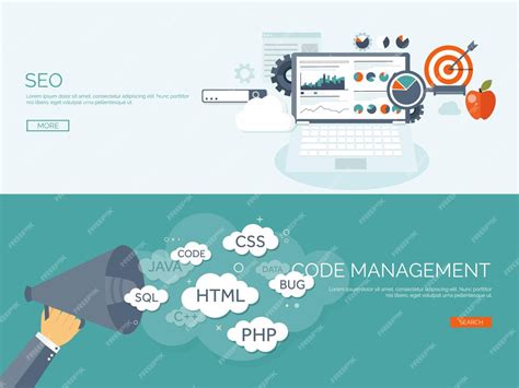 Premium Vector Vector Illustration Flat Background Coding Programming Seo Search Engine