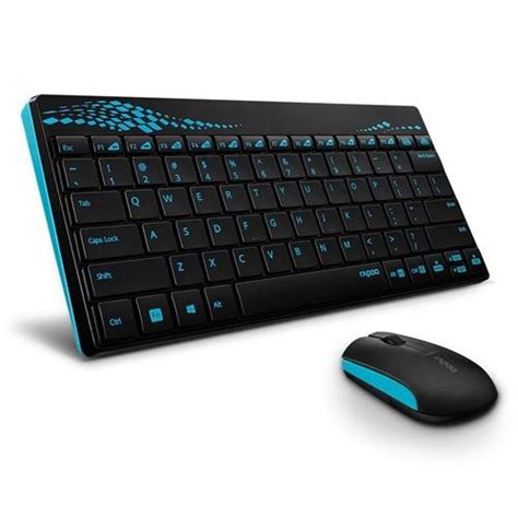 Rapoo 8000 Wireless Keyboard Mouse Set Blue