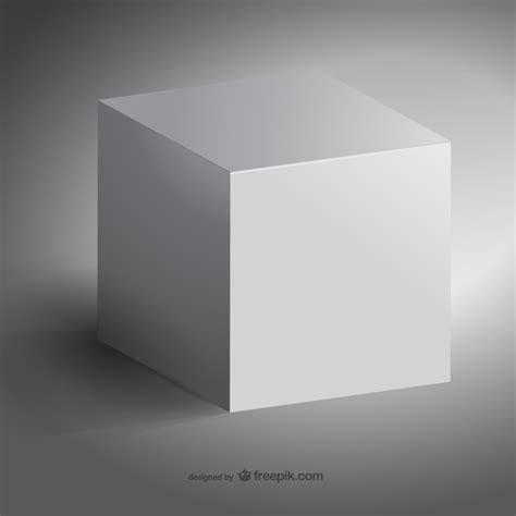 Free Vector 3d White Cube
