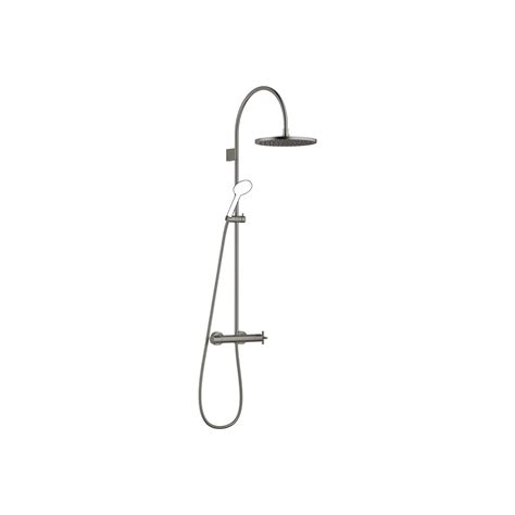 Tara Brushed Dark Platinum Shower Pipe With Shower Thermostat Without