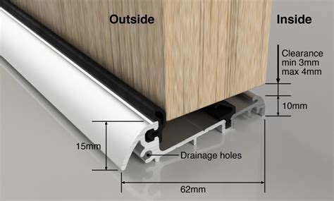 Entry Door Weather Seal Profile 22 Black Rubber Low Threshold Door