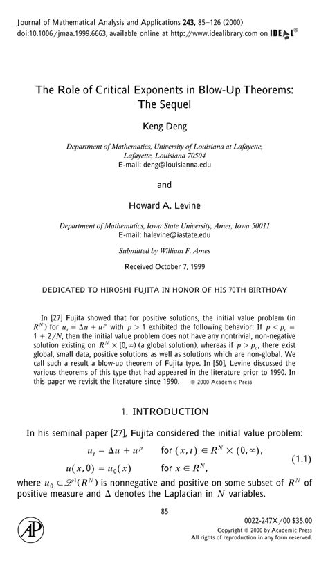 Pdf The Role Of Critical Exponents In Blow Up Theorems The Sequel