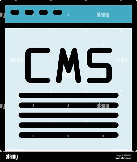 Cms Page Icon Outline Vector Code System Site Tool Color Flat Stock Vector Image And Art Alamy