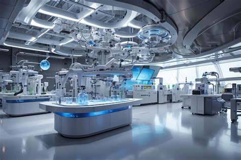 Premium Ai Image Nanotechnology Futuristic Science Lab