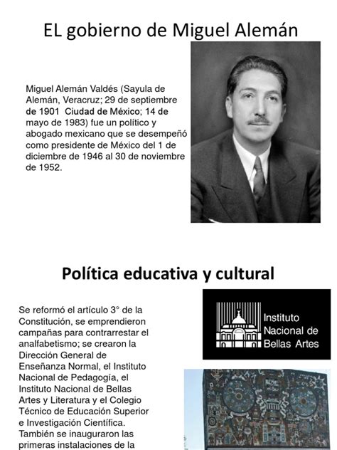El Gobierno De Miguel Alemán Pdf Economias Economía General