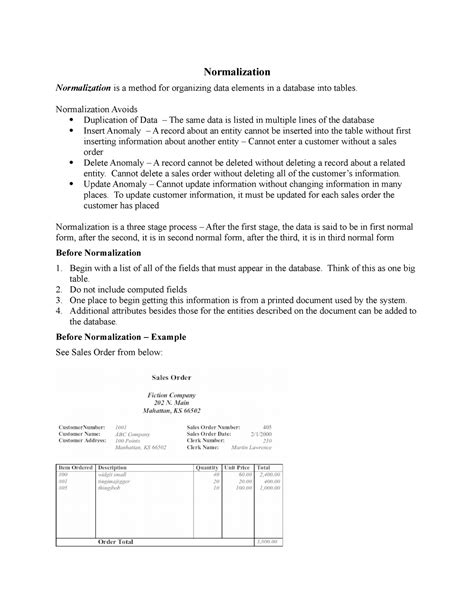 Normalization Tutorial Normalization Normalization Is A Method For