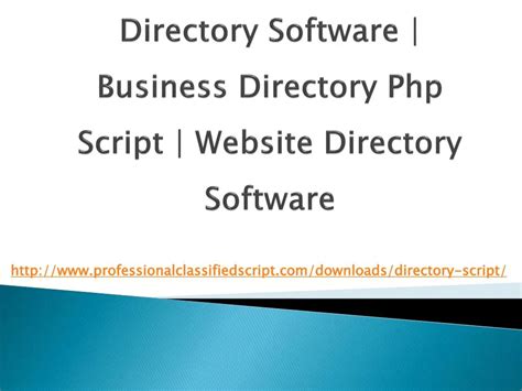 Ppt Directory Software Business Directory Php Script Website Directory Software Powerpoint