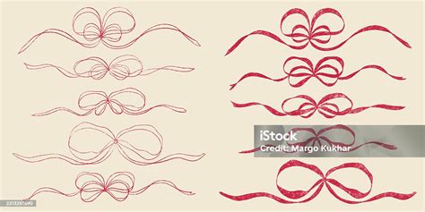손으로 그린 가리 요염 리본 세트 분필 물결 모양 윤곽선 연필 질감 낙서 곱슬 테두리 프레임 결혼식 초대장 인사말 카드 엽서 디자인 선물 로고 디자인 빈티지 벡터 일러스트