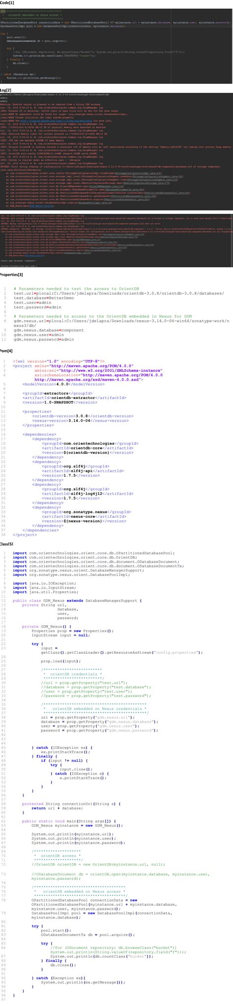 How Could We Access Orientdb To Visualize Nexus Data Through Java