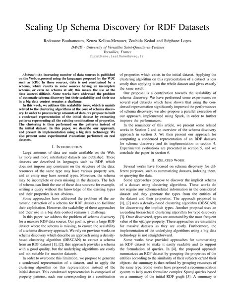 Pdf Scaling Up Schema Discovery For Rdf Datasets