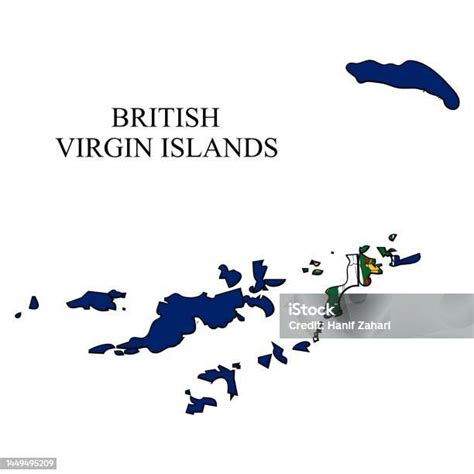 ภาพประกอบเวกเตอร์แผนที่หมู่เกาะบริติชเวอร์จิน เศรษฐกิจโลก ประเทศที่มีชื่อเสียง คาริบเบี