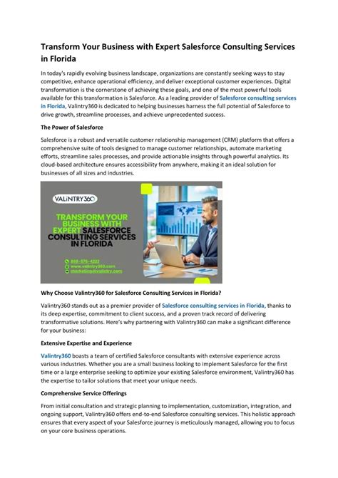 Ppt Transform Your Business With Expert Salesforce Consulting Services In Florida Powerpoint