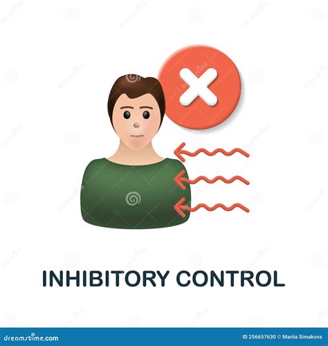 Inhibitory Control Icon 3d Illustration From Cognitive Skills Collection Stock Vector