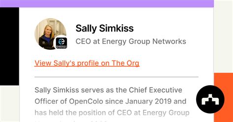 Sally Simkiss Ceo At Energy Group Networks The Org