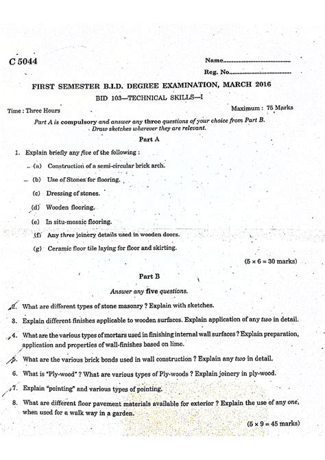 Question Paper Interior Design Studocu