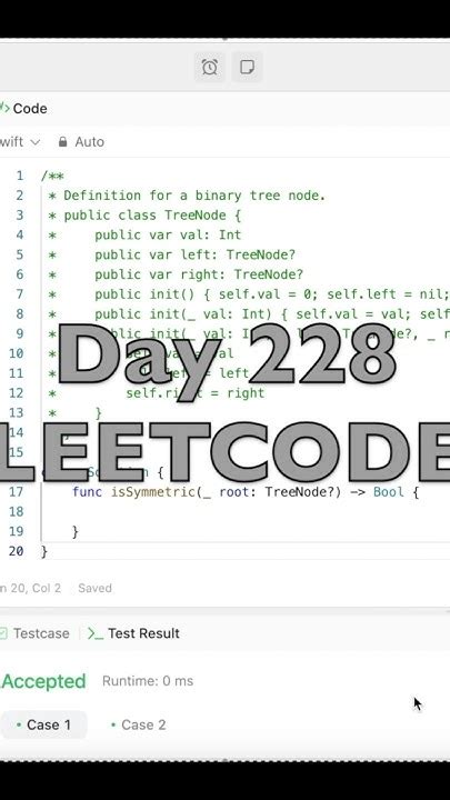 Day 228 Leetcode Problem 101 Swift Daily Challenge Swiftui Coding Faang Youtube