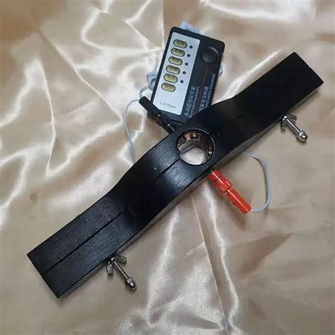 Sex Toys Electric Cock And Ball Stretcher Cbt Scrotal Fixture Ball Crusher Sm Wood Humbler