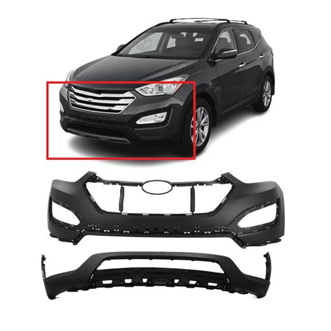 Dcp Front Bumper Cover Kit For 2013 2016 Hyundai Santa Fe Wmolding Hls