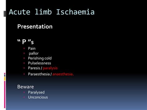 Acute Limb Ischaemia Usjp 2020 Pptx