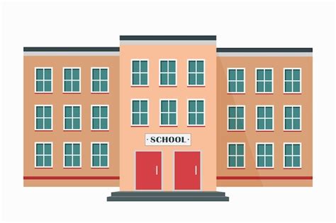 Здание школы Премиум вектор