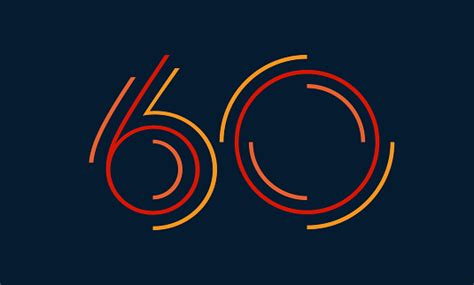번호 60 벡터 번호 알파벳 독특한 요소 디자인에 대한 화려한 화려한 현대 동적 평면 디자인 로고 기업 정체성 응용 프로그램 크리에이티브 포스터 등 60에 대한 스톡 벡터