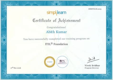 Itil Course Completion Ppt