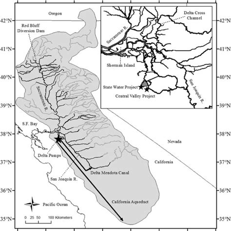 The Sacramento And San Joaquin River Drainages Black Lines Indicate