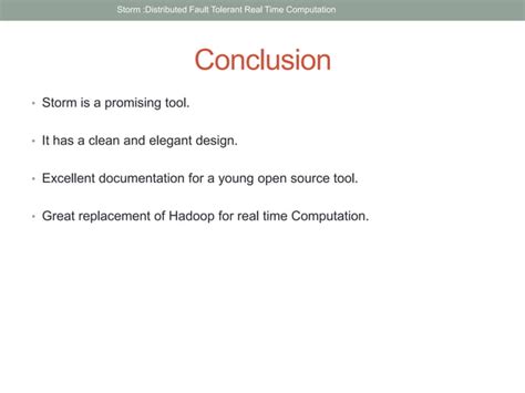 Storm A Distributed Fault Tolerant Real Time Computation Ppt