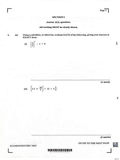 Cxc Maths 2025 May June Pdf