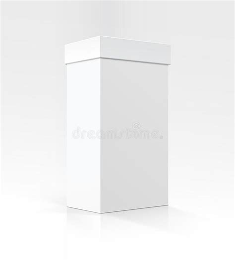 White Vertical Rectangular Box In Perspective Vector Illustration