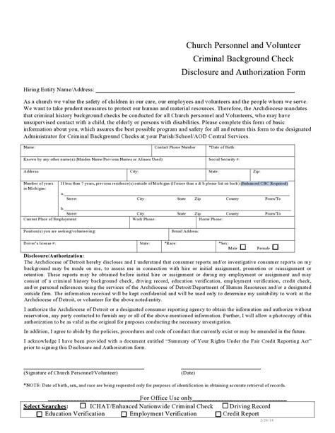 Background Check Authorization Form Pdf