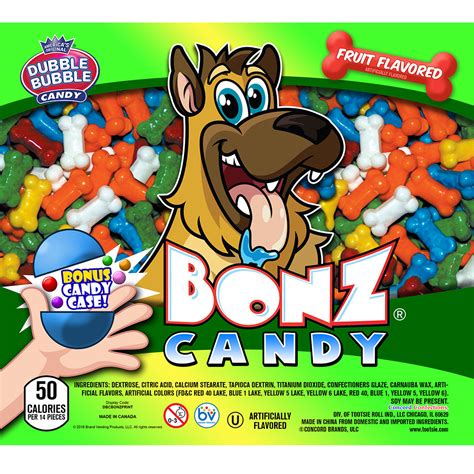Dubble Bubble Bonz Fruit Flavoured Candy Hard Bone Shaped Candies