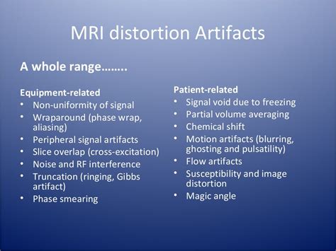 Distortion Artifacts In Mri And Their Correction