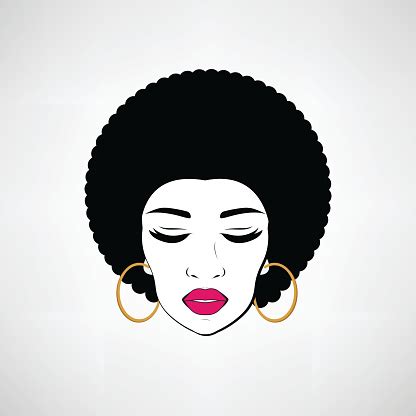 Front View Portrait Of A Black Woman Face Stock Illustration Download