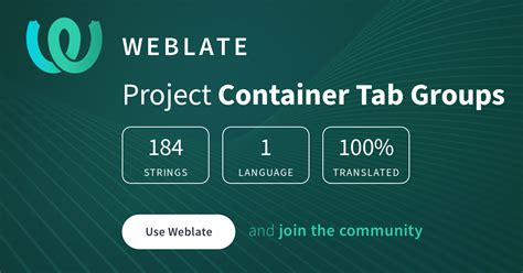 Container Tab Groups English Hosted Weblate