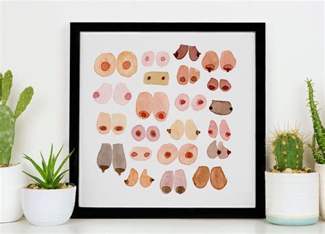 Beautiful Boobies Watercolor Art Print Love For All Shapes And Sizes