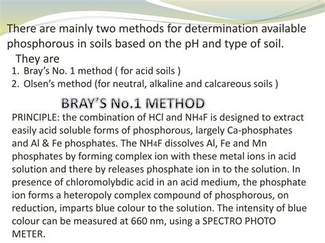 Determination Of Phosphorous In Soil Pptx