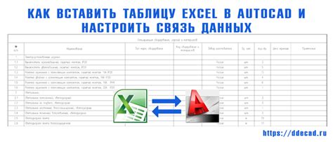 Как в Autocad вставить таблицу Excel