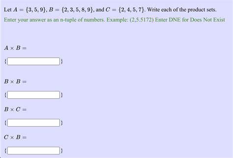 Solved Let A {3 5 9} B {2 3 5 8 9} And C {2 4 5 7} Write