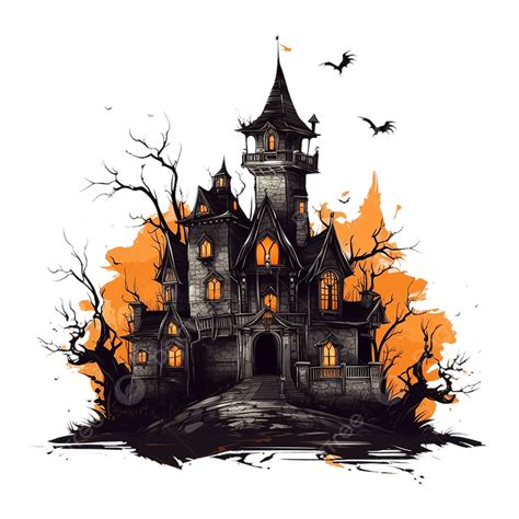 할로윈 유령 성 스티커 할로윈 성 박쥐 Png 일러스트 및 이미지 에 대한 무료 다운로드 Pngtree