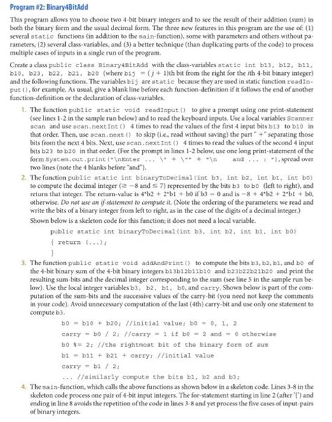 Solved This Program Allows You To Choose Two 4 Bit Binary