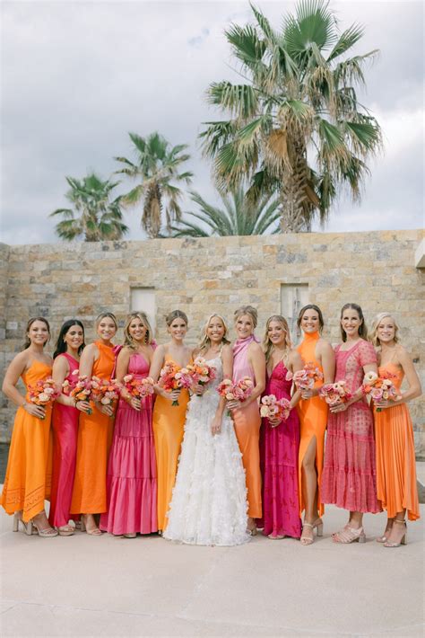 Tropical Ties A Pink And Orange Cabo Destination Wedding Inspired By