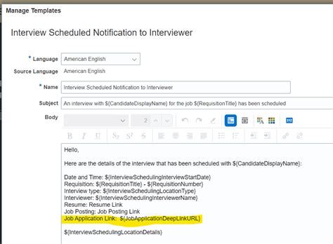 Orc Use The Jobapplicationdeeplinkurl In Interview Notifications In