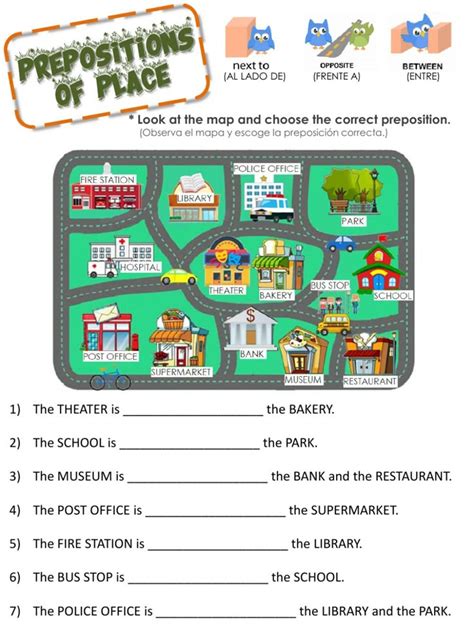 Prepositions Of Place Worksheet