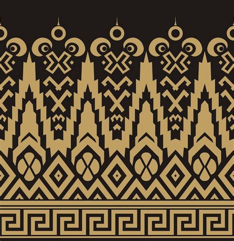 Premium Vector Vector Illustration Of Edge Border Elements For Batik Weaving Songket Motifs