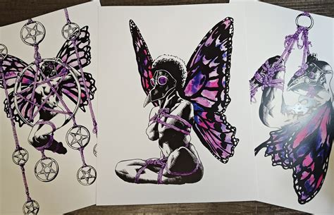 Fairy Kinbaku Three Pack Of Mid Size Prints Original Comic Style Art