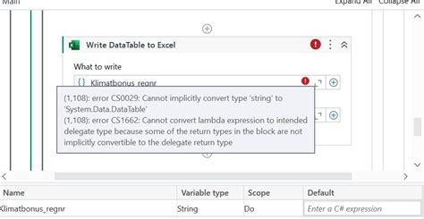 Cannot Implicity Convert Type String To Systemdatadatatable