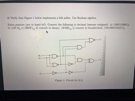 Solved 4 Verify That Figure 1 Below Implements A Full